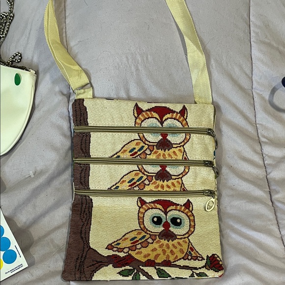 racky | Bags | Whimsical Owl Crossbody Bag Beige And Brown | Poshmark